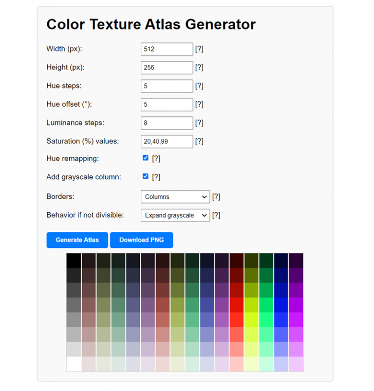 New Color Atlas Generator | Rhombico Games